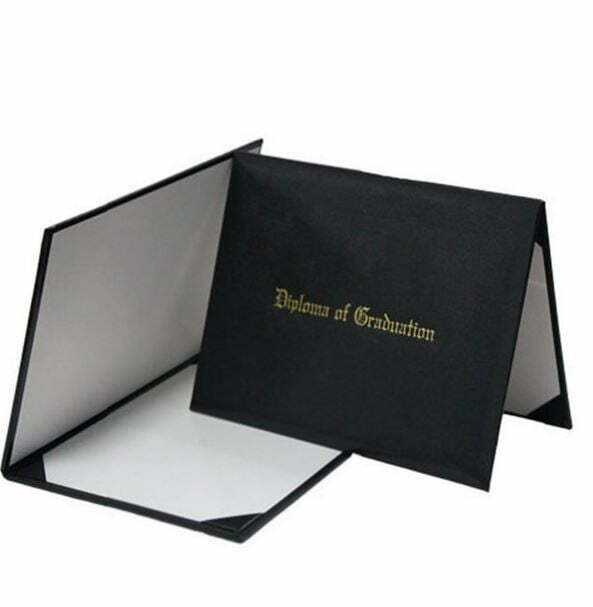 Deluxe Padded Diploma Cover – Black – McAllister Park Diplomas